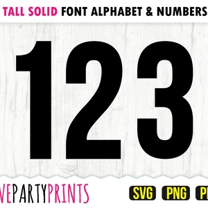 SKINNY Solid Letters and Numbers SVG, Png and Pdf Files, 300dpi High ...