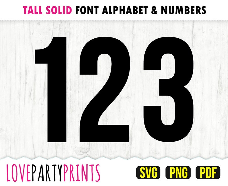 SKINNY Solid Letters and Numbers SVG, Png and Pdf Files, 300dpi High ...