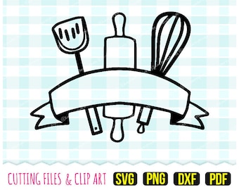 Baking SVG, Baking Monogram SVG, Kitchen SVG, Baking Utensils Svg ...