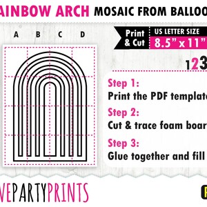 Rainbow Arch Template, All Sizes 1ft to 6ft, Arch Marquee, Mosaic From ...