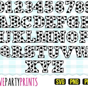 SOCCER ALPHABET and Numbers SVG, Png, Pdf Files, 300dpi High Quality ...