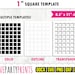 1inch Square Template SVG, PDF, Png, Dxf, Blank Square Template, Ms ...
