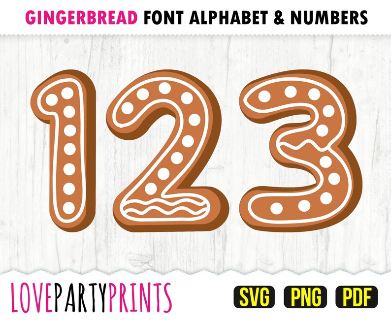 GINGERBREAD FONT SVG Png and Pdf Files 300dpi High Quality - Etsy