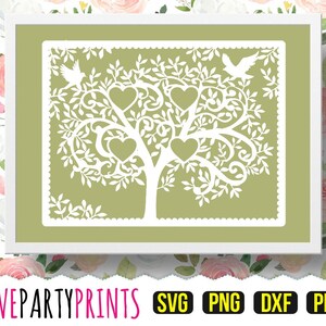 4 Name Family Tree Papercut Template PDF and PNG Clip Art With Svg and ...