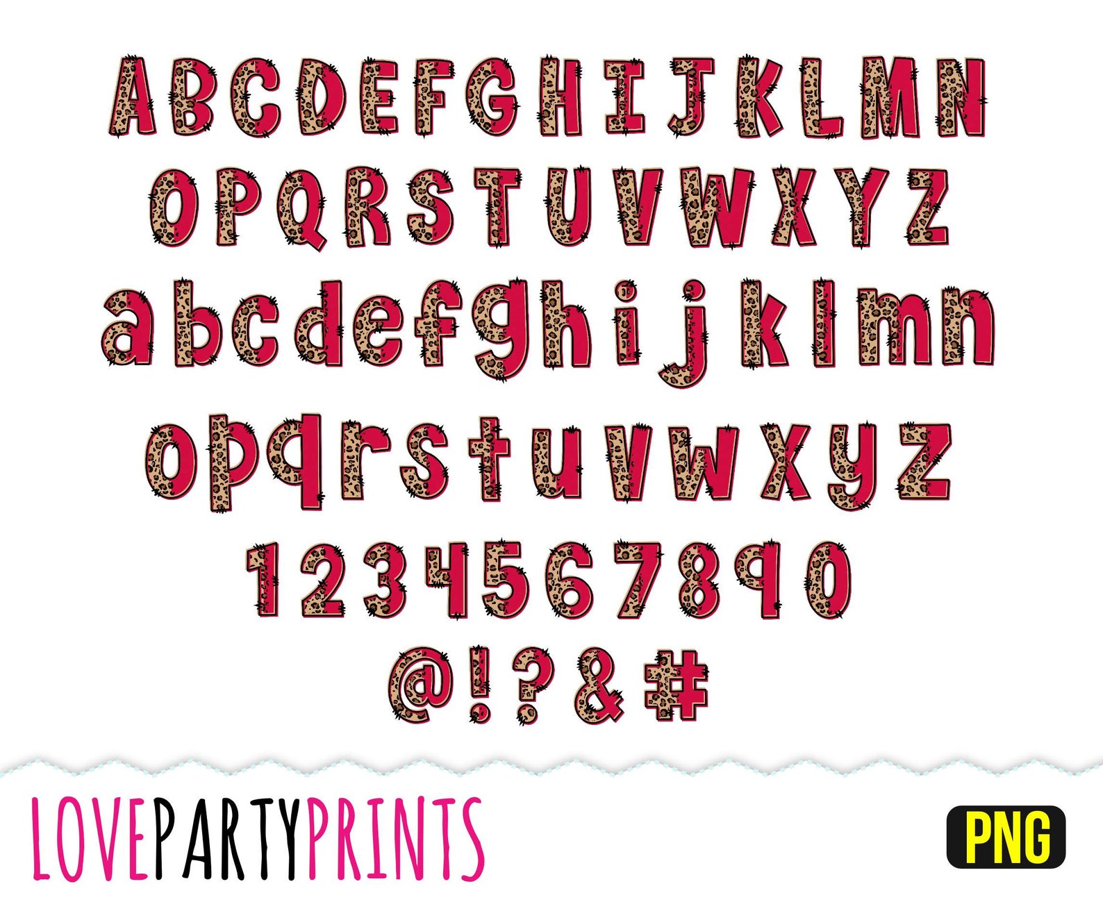 Leopard Split Alphabet Doodle Bundle Uppercase & Lowercase - Etsy