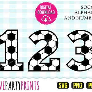SOCCER ALPHABET and Numbers SVG, Png, Pdf Files, 300dpi High Quality ...