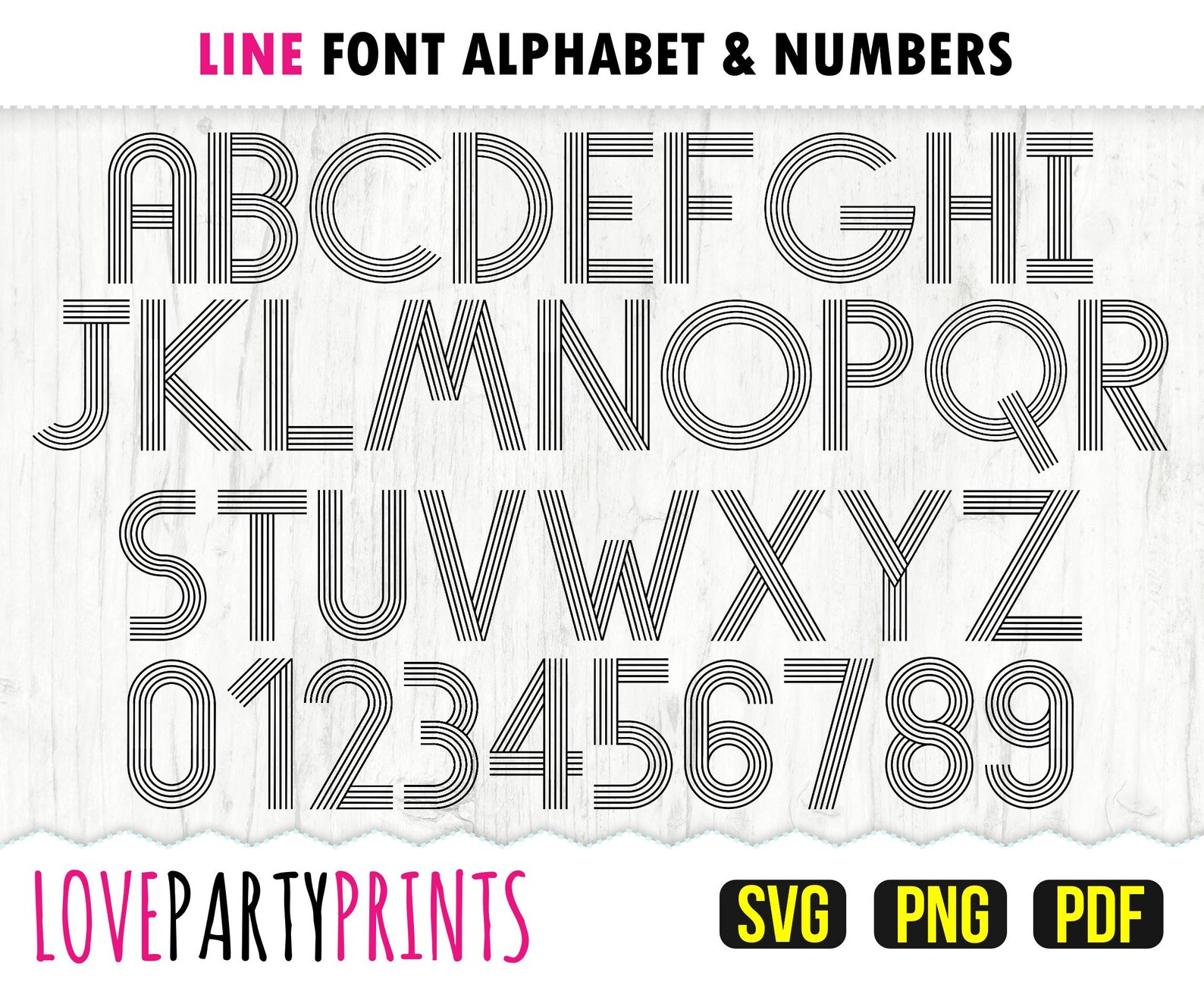 Round Line Font Svg, Png, Pdf, Line Alphabet, Uppercase Letters ...
