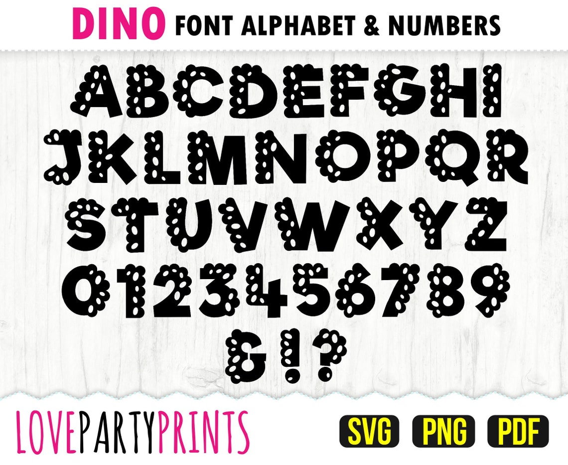 Dinosaur Font SVG PNG PDF Capital Alphabet and Numbers Plus - Etsy UK