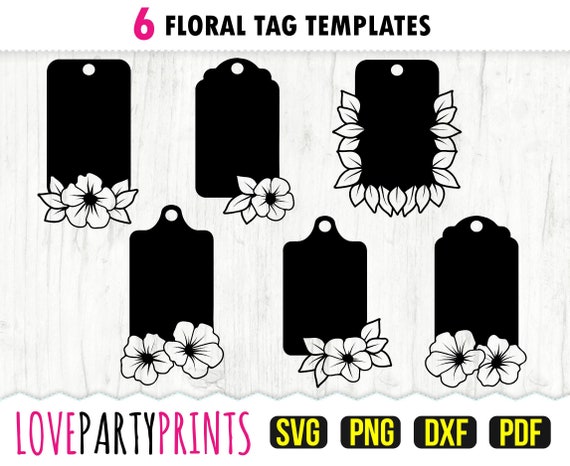 Floral Tags Svg DXF PNG PDF Tags Cut File Gift Tag Svg - Etsy