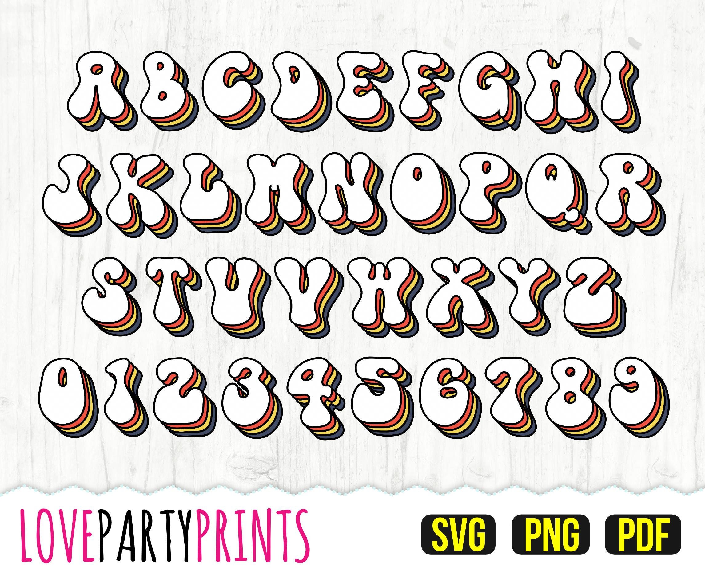 Retro Stacked Font SVG PNG Pdf Full Alphabet and Numbers - Etsy Retro Stacked Font SVG PNG Pdf Full Alphabet and Numbers - Etsy