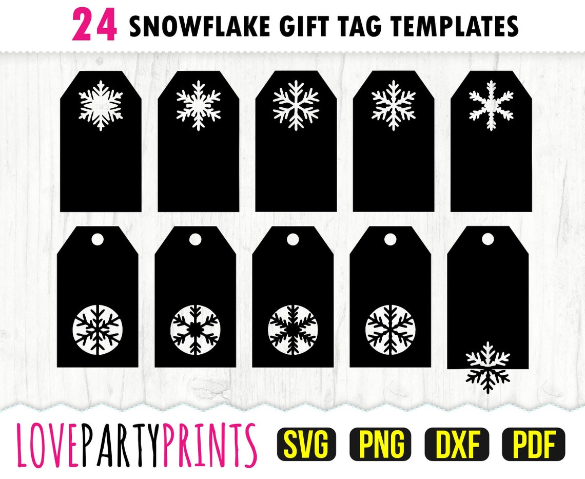 Gift Tag SVG PNG PDF Dxf Snowflake Gift Tag Svg Gift Tags - Etsy