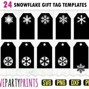 Gift Tag SVG PNG PDF Dxf, Snowflake Gift Tag Svg, Gift Tags Svg ...