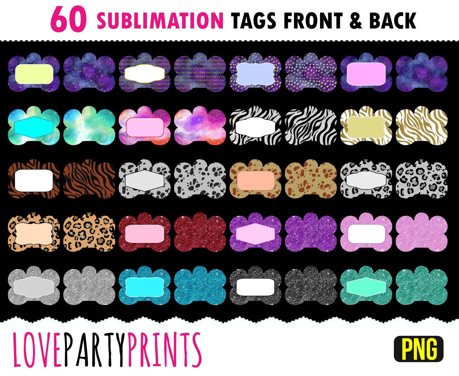 Pet Tag Sublimation PNG Bundle Dog Bone Tag Dog Tag Template - Etsy UK