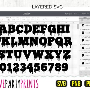 DRIPPING FONT SVG Png and Pdf Files, 300dpi High Quality, Alphabet and ...