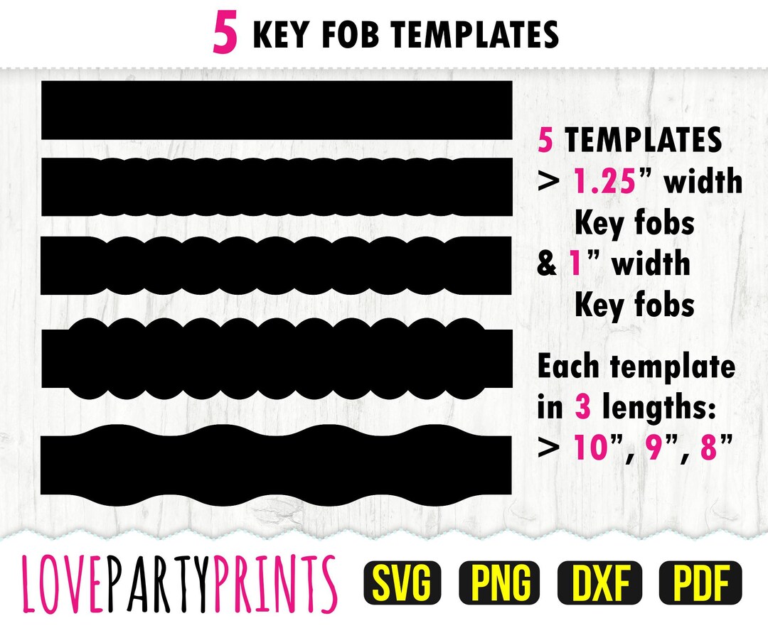Key Fob SVG PNG PDF Dxf Key Fob Template Svg Five - Etsy