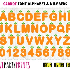 CARROT FONT SVG, Png and Pdf Files, 300dpi High Quality, Silhouette ...