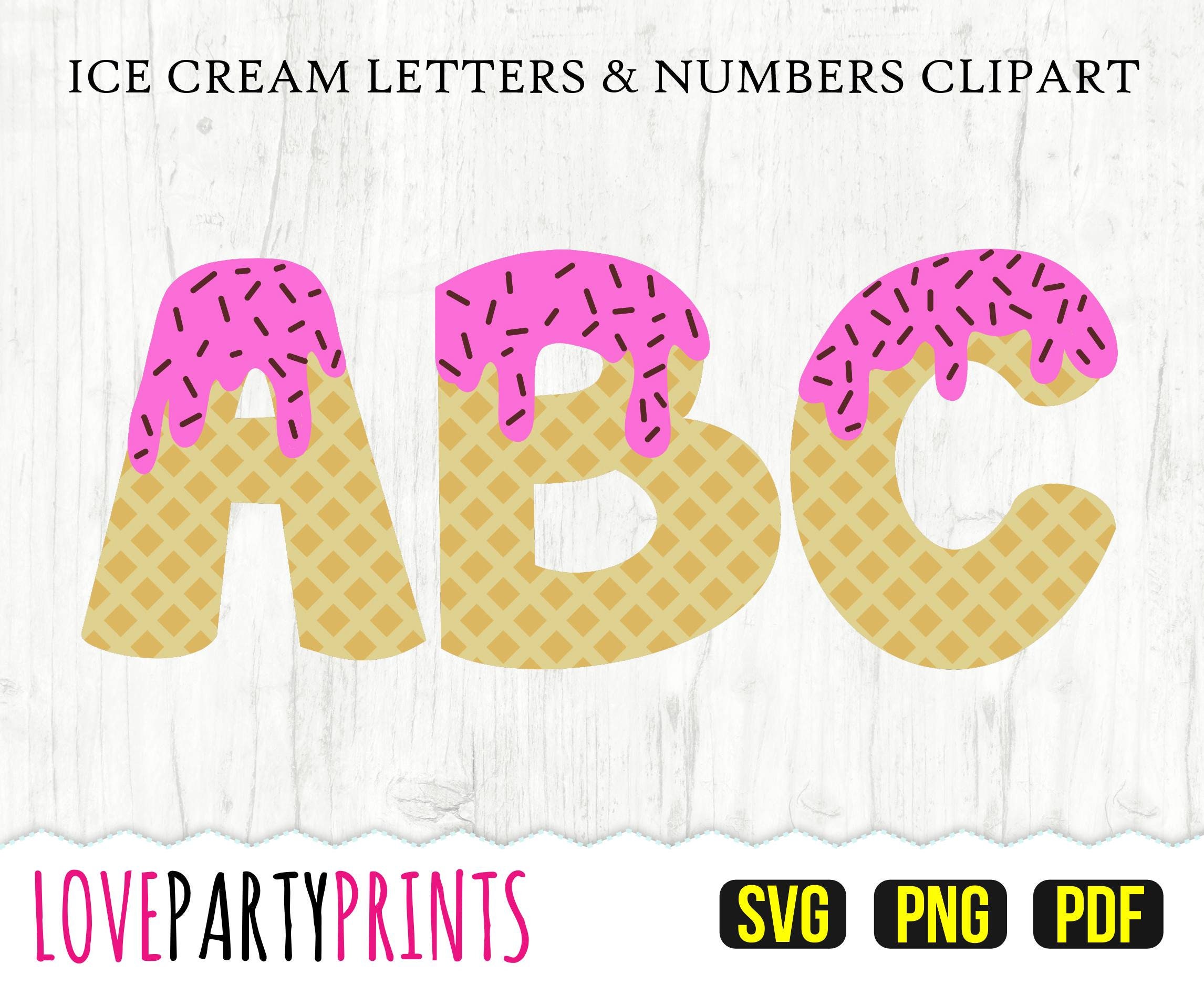 ICE CREAM FONT Svg Png and Pdf Files 300dpi High Quality | Etsy