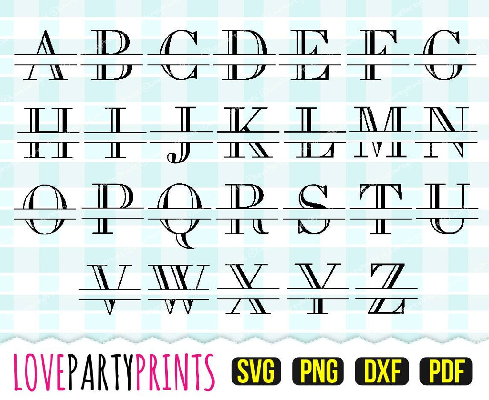 A-Z Monogram Svg Split Monogram SVG Monogram Alphabet Svg - Etsy