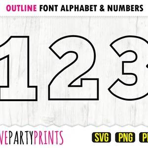 OUTLINE LETTERS and Numbers SVG, Png and Pdf Files, 300dpi High Quality ...