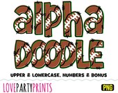 Football Alphabet Doodle PNG Font Uppercase and Lowercase - Etsy