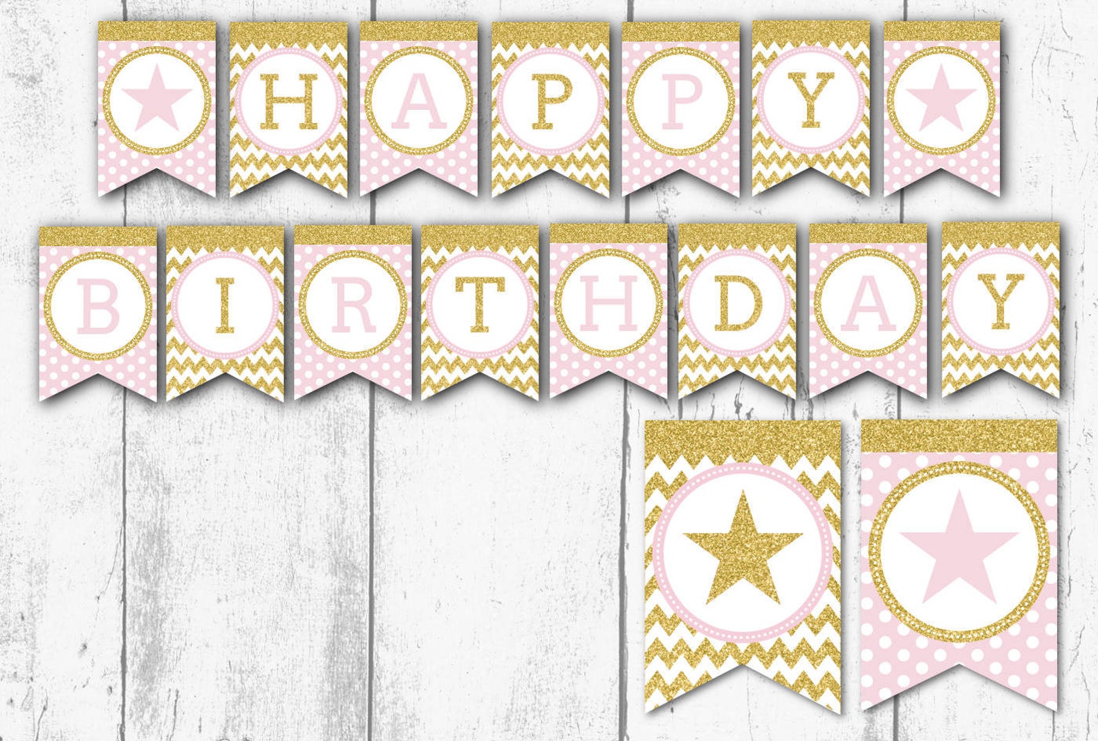 BANNER DE CUMPLEAÑOS IMPRIMIBLE Banner de feliz cumpleaños - Etsy España