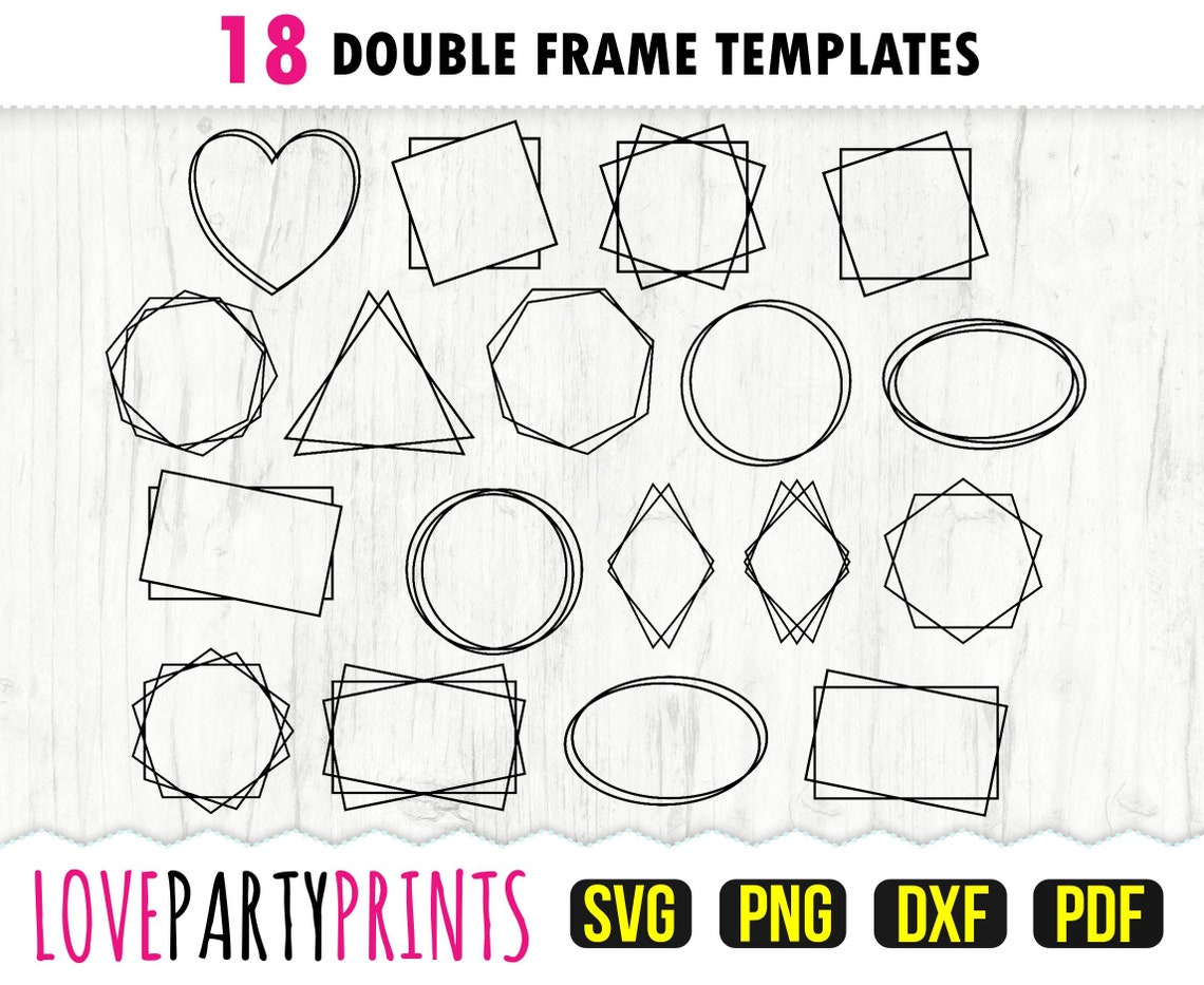 Double Frame SVG DXF PNG Pdf Square Frame Svg Rectangle - Etsy