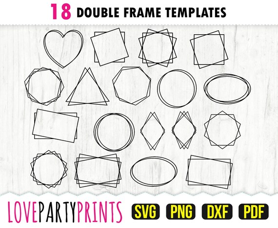Doble marco SVG DXF PNG pdf marco cuadrado svg marco - Etsy España