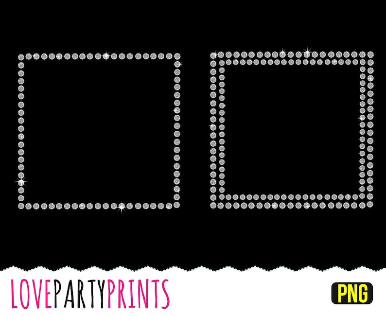 Diamond Borders Clipart, PNG Files, Diamond Confetti Clipart, Gems ...