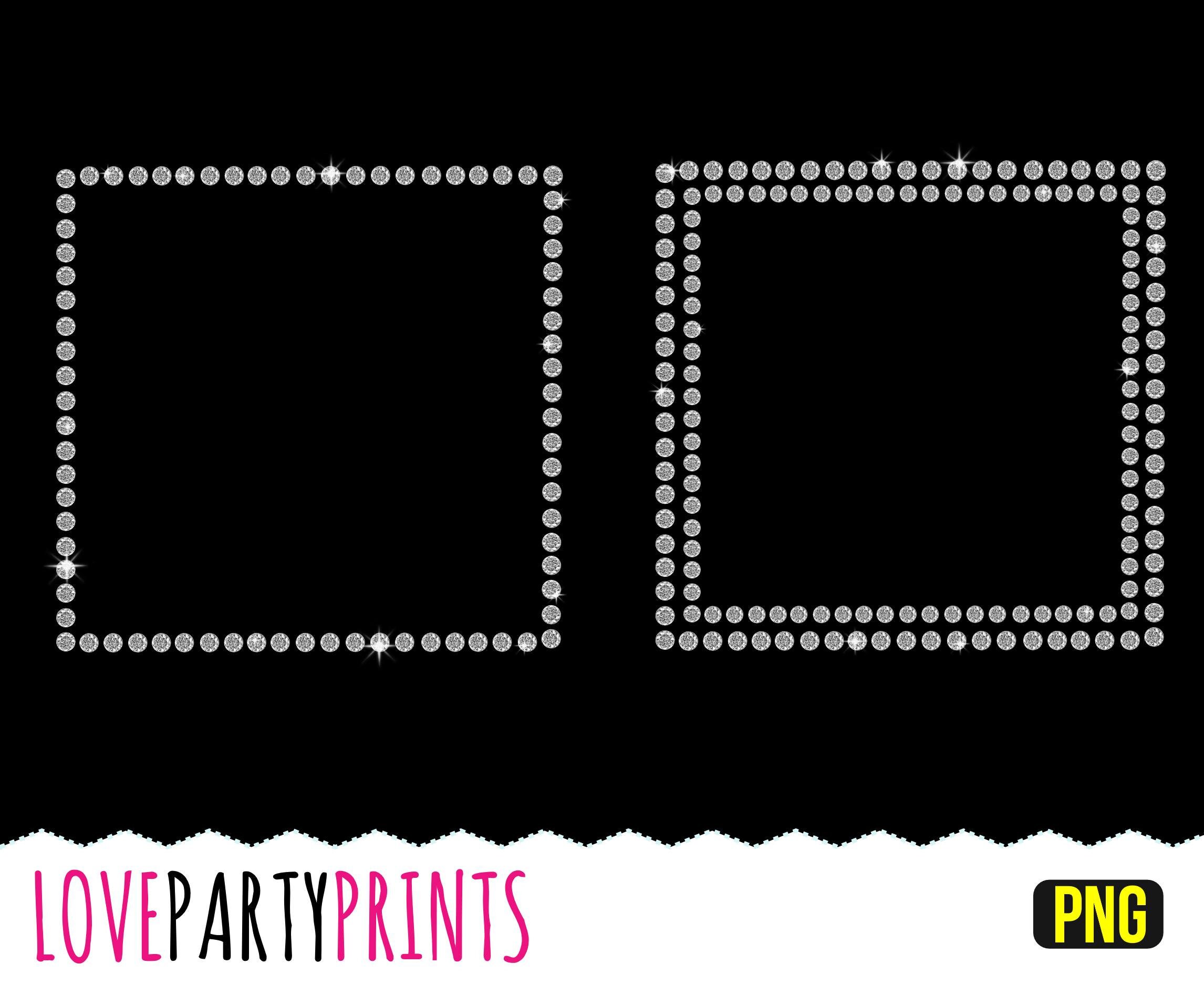 Diamond Borders Clipart, PNG Files, Diamond Confetti Clipart, Gems ...