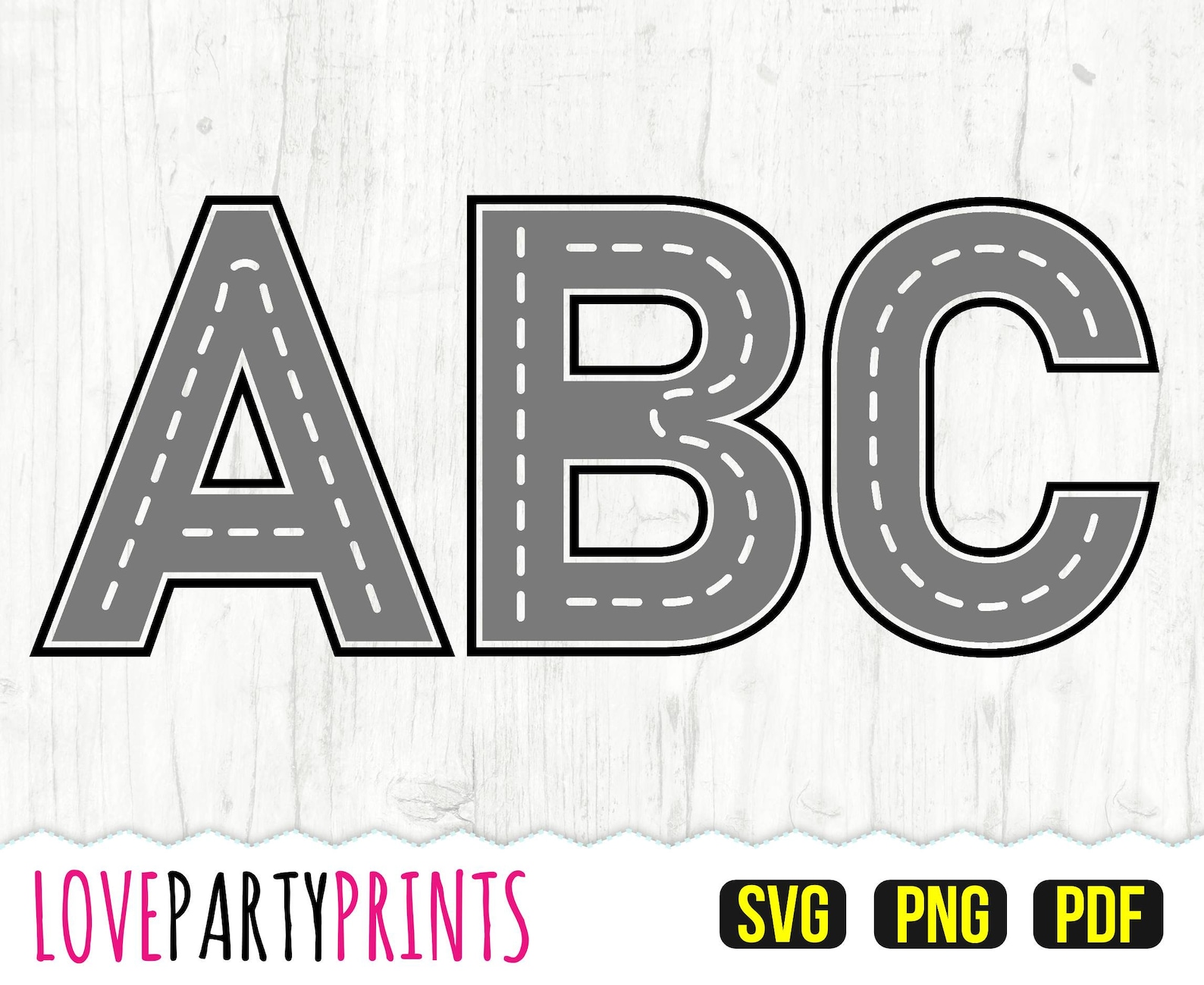 Road Font SVG PNG PDF Road Letters Svg Road Numbers Svg | Etsy