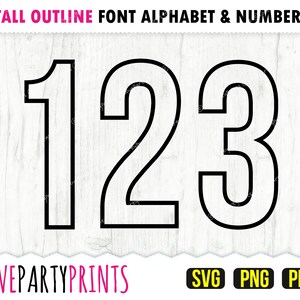 SKINNY Outline Letters and Numbers SVG, Png and Pdf Files, 300dpi High ...