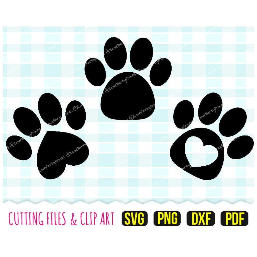 Paw Print Svg, DXF, PNG, PDF, Paw Print Clip Art, Paw Print Vector, Dog ...