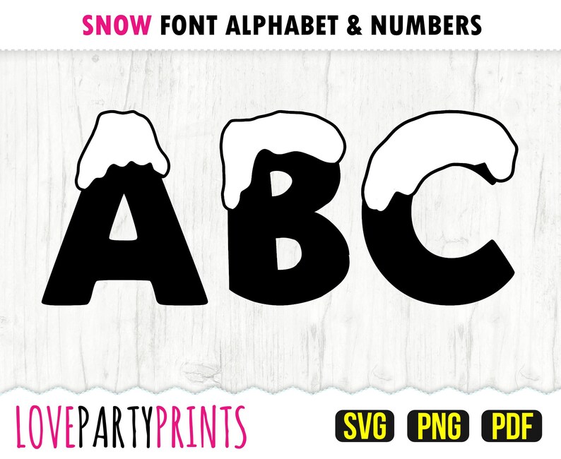 SNOW Font SVG, Png and Pdf Files, 300dpi High Quality, Silhouette ...