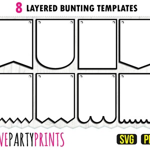 Bunting Svg Bunting Banner Svg Bunting Bundle 8 Templates - Etsy UK