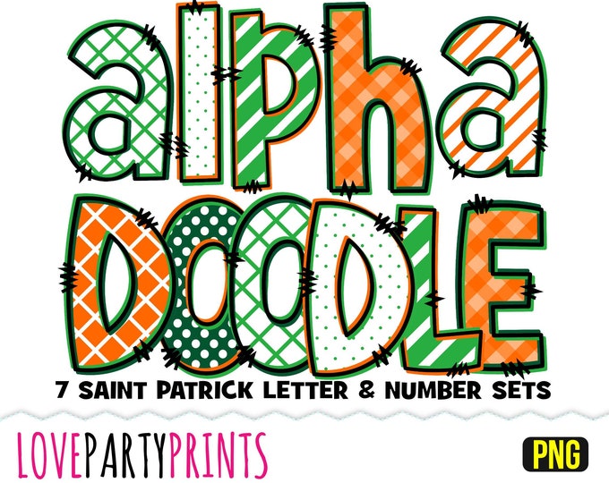 St. Patrick Alphabet Clipart, Alphabet PNG, Letters Clipart, Nursery ...
