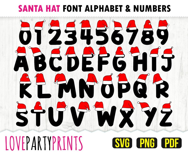 Christmas Font SVG, PNG and Pdf Files, Full Alphabet, Stacked Letters ...