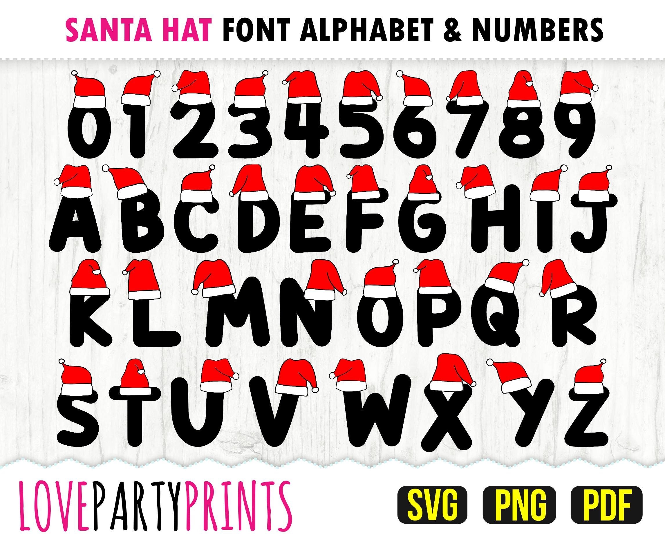 Christmas Font SVG, PNG and Pdf Files, Full Alphabet, Stacked Letters ...