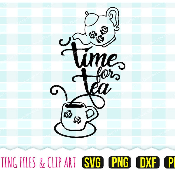 Tea Time Svg - Etsy