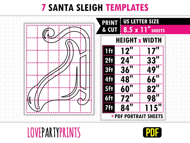 Life Size Santa Sleigh Templates, PDF, Christmas Outdoor Lawn ...