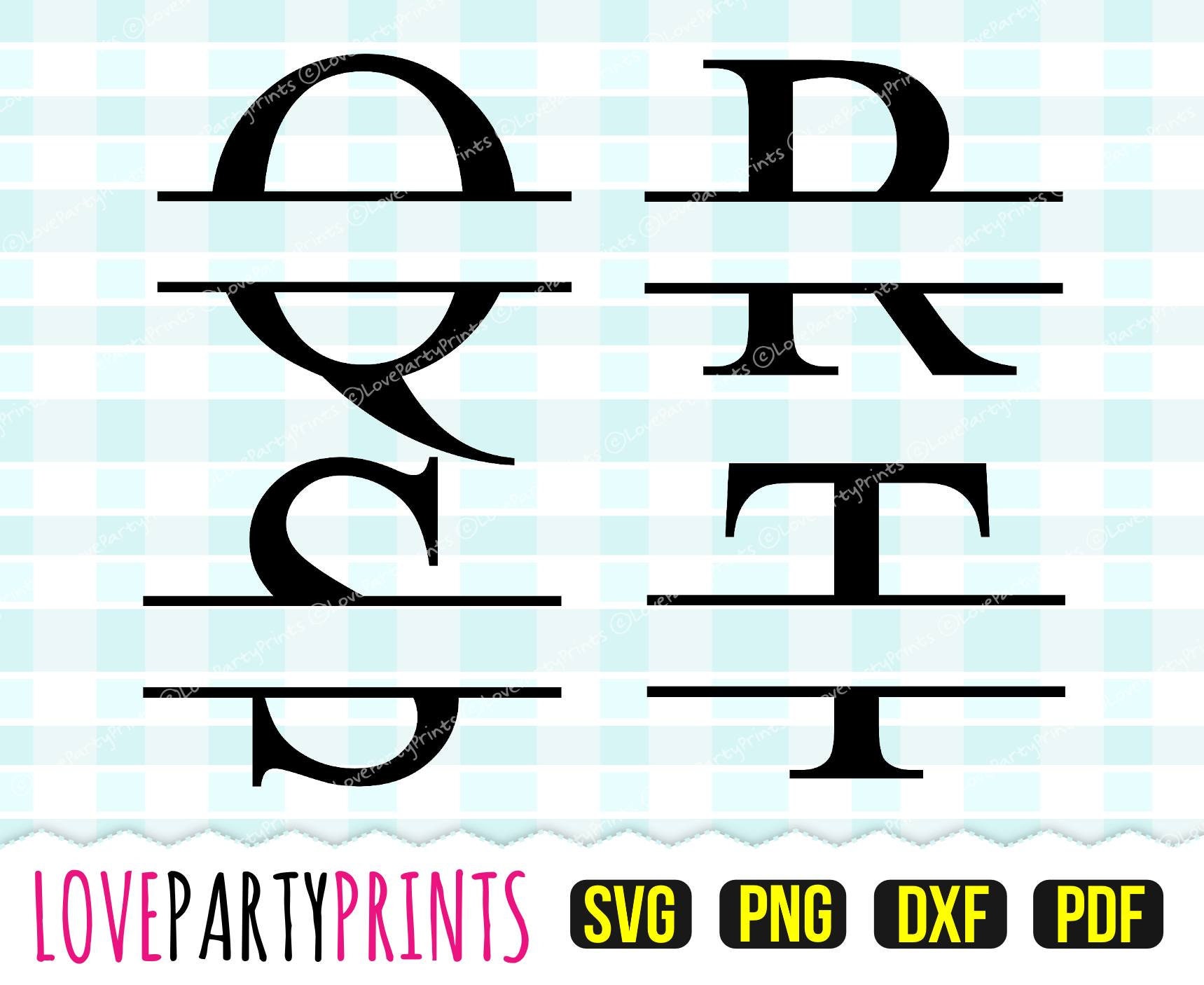 Split Monogram Font SVG PNG DXF Pdf Split Monogram Alphabet - Etsy