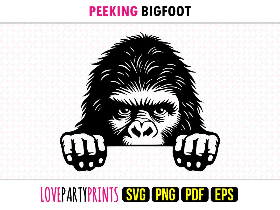 Peeking Bigfoot SVG, PNG, EPS, Pdf, Bigfoot Silhouette, Machine Cut ...