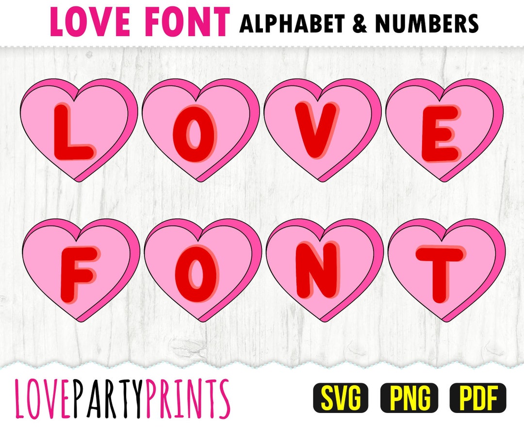 LOVE FONT SVG Png and Pdf Files 300dpi High Quality - Etsy