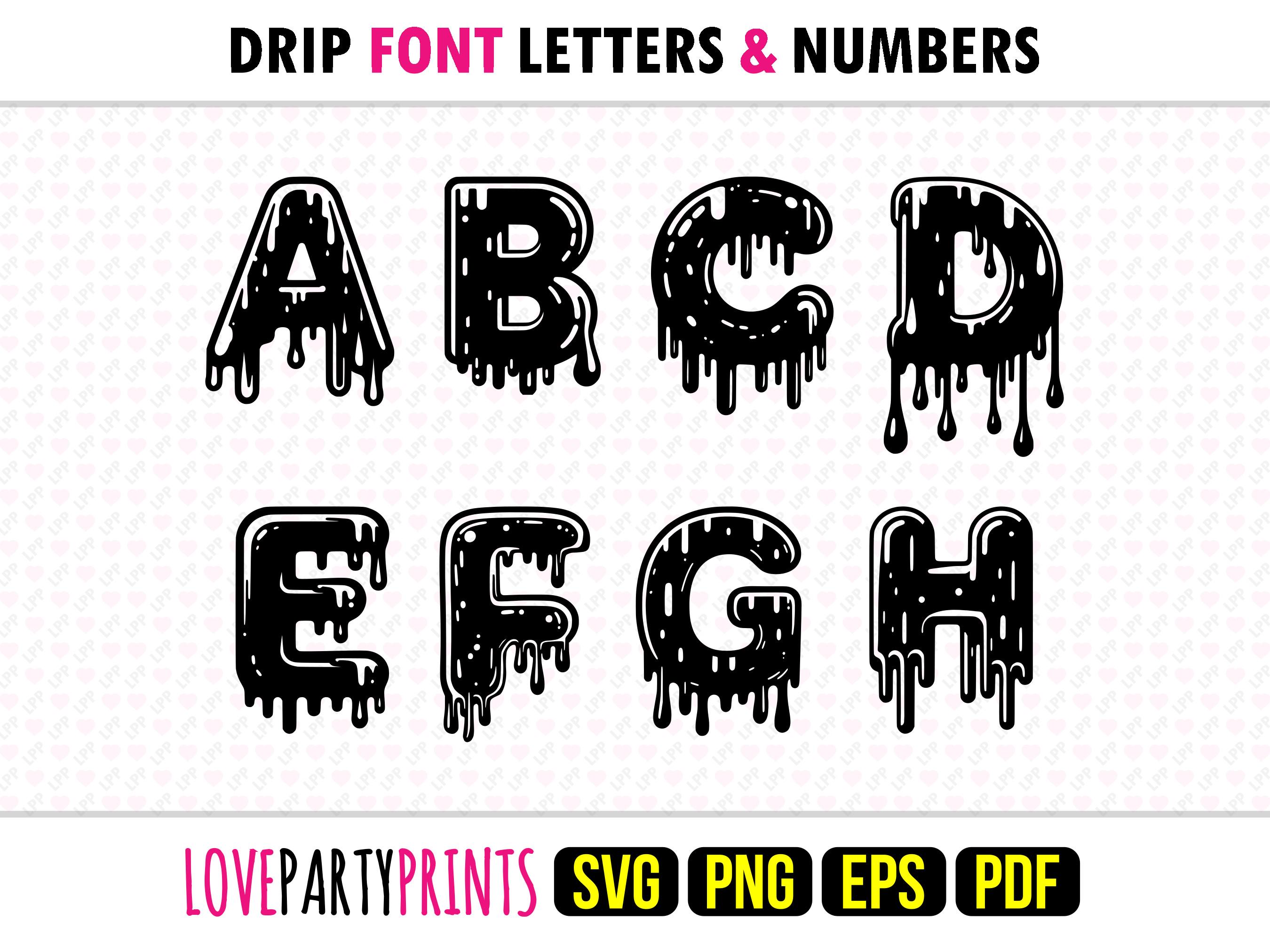Drip Font Halloween Dripping Blood Horror Slime Letters & Numbers ...