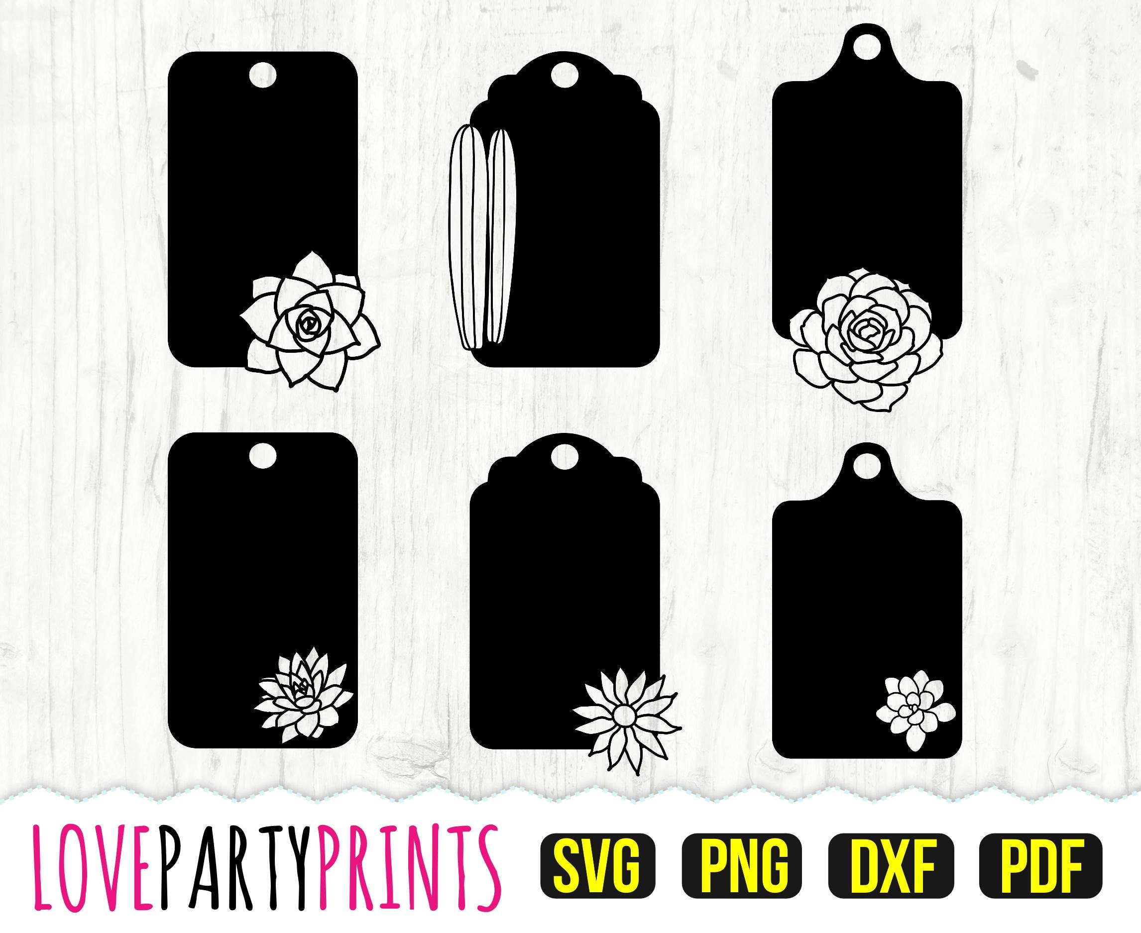 Succulent Tags Svg DXF PNG PDF Tags Cut File Gift Tag | Etsy