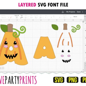 Jack O Lantern Font SVG, Png, Pdf, Pumpkin Alphabet, Pumpkin Numbers ...