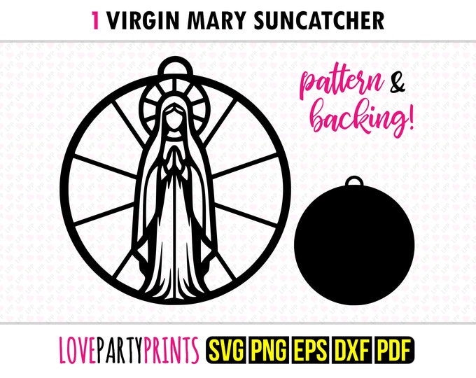 Virgin Mary SVG File, Our Lady of Guadalupe Digital Art, Religious Icon ...
