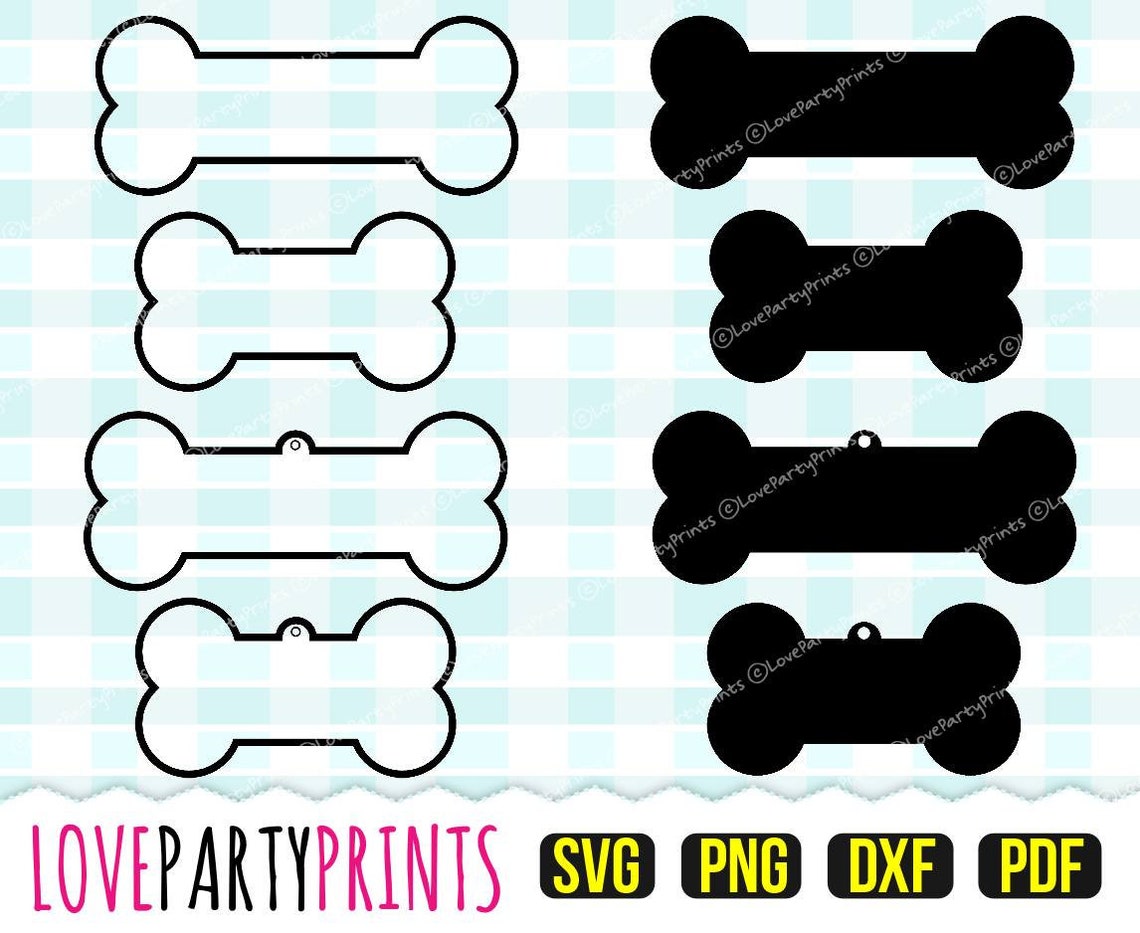 Dog Bone Svg DXF PNG PDF Dog Tag Clipart Cutting Files | Etsy