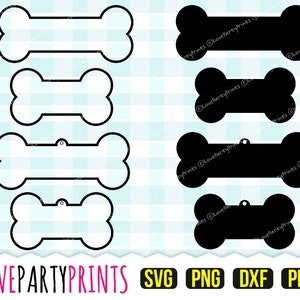 Dog Bone Svg DXF PNG PDF Dog Tag Clipart Cutting Files - Etsy Canada