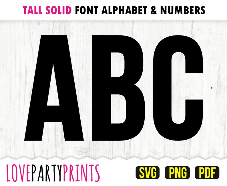 SKINNY Solid Letters and Numbers SVG, Png and Pdf Files, 300dpi High ...