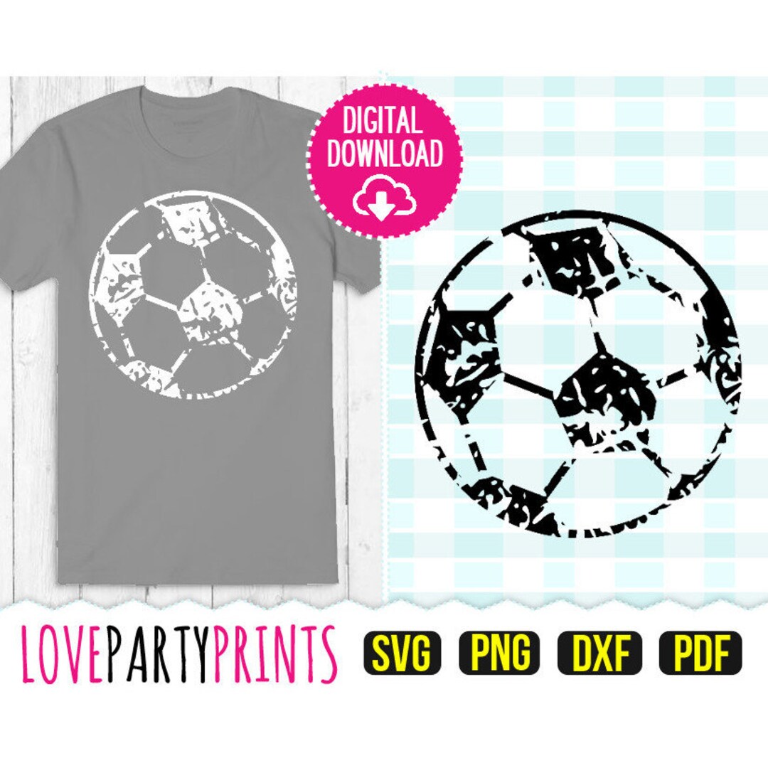 Distressed Soccer Ball Svg, DXF, PNG, PDF, Grunge Ball Svg, Sports ...